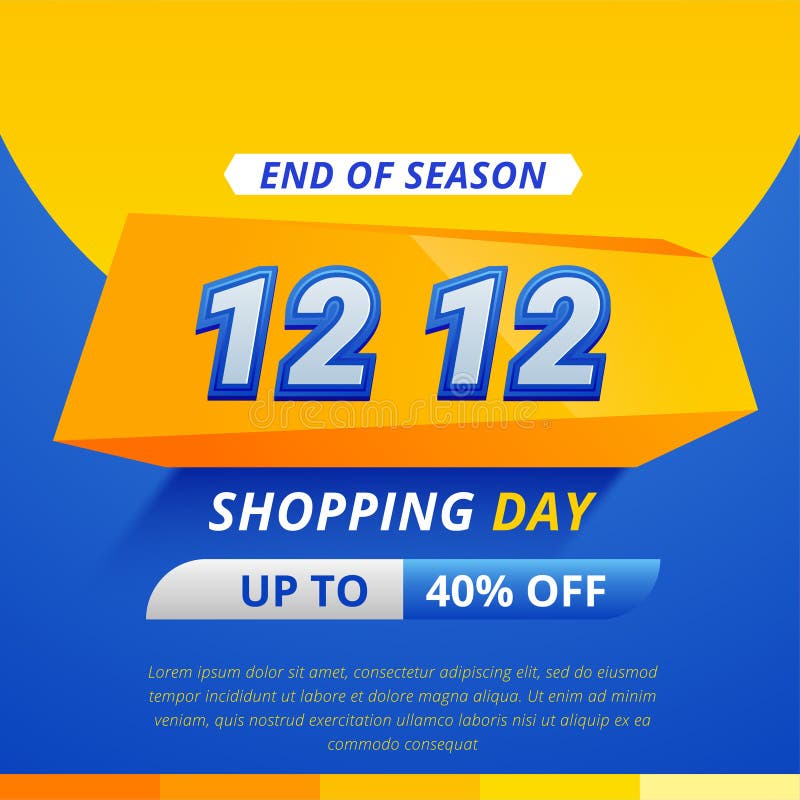 12.12 Shopping Day Sale Poster or Flyer Design Stock Vector ...