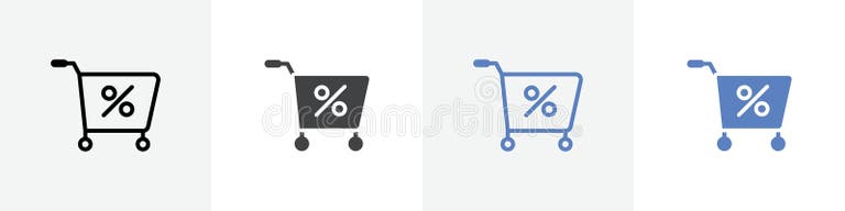 Shopping Discount Icon Vector Set Use for Web Ui or App Stock Vector ...