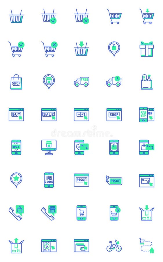 Shopping and E-commerce Vector Icons Set Stock Vector - Illustration of ... Shopping and E-commerce Vector Icons Set Stock Vector - Illustration of ...