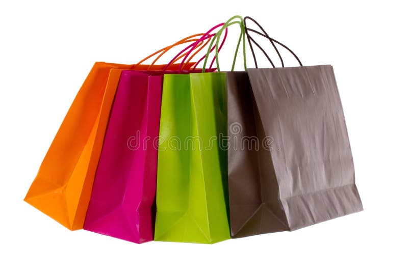 Six Colourful Shopping Bags Stock Image - Image of buyer, luxury: 31455573