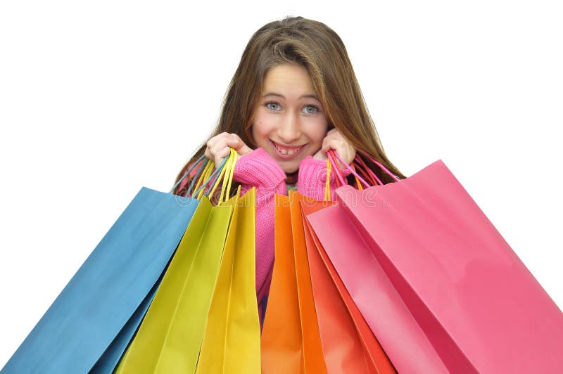 Shopping fun stock image. Image of beautiful, youth, fashion - 12411275