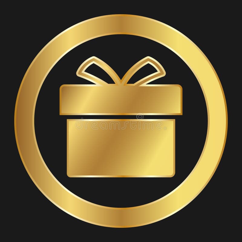 Shopping Gift Box Simple Gold Icon for Apps and Websites Stock Vector ...