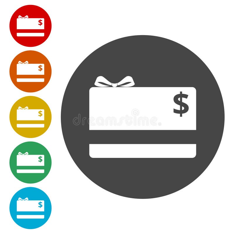 Shopping Gift Card Icon, Gift Card Icon, 6 Colors Included Stock Vector ...