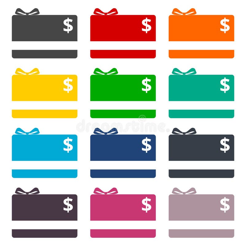 Shopping Gift Card Icon, Gift Card Icon, 6 Colors Included Stock Vector ...