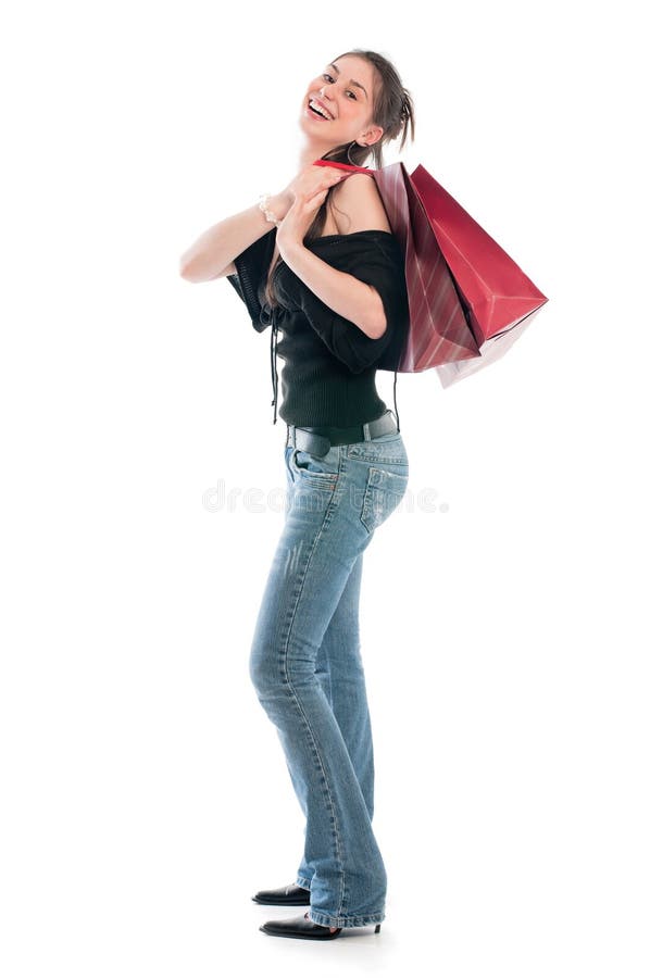 Shopping girl stock image. Image of caucasian, cheerful - 28581677