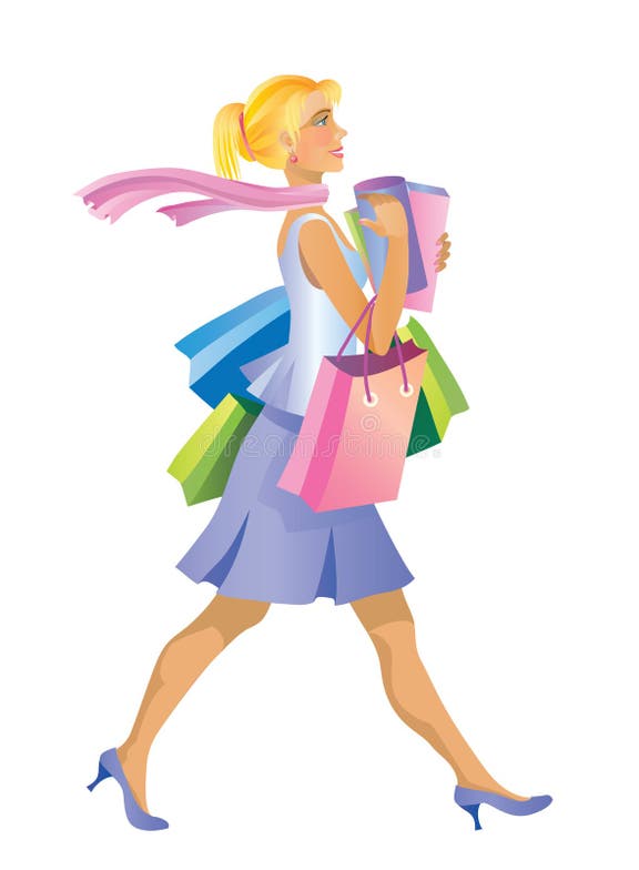 Happy Shopping Girl Stock Illustrations – 27,479 Happy Shopping Girl ...