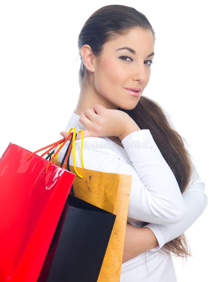 Shopping Girl stock image. Image of gift, sale, girl, consumer - 7291999