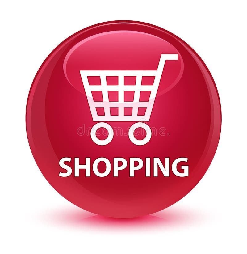 Shopping Glassy Pink Round Button Stock Illustration - Illustration of ...