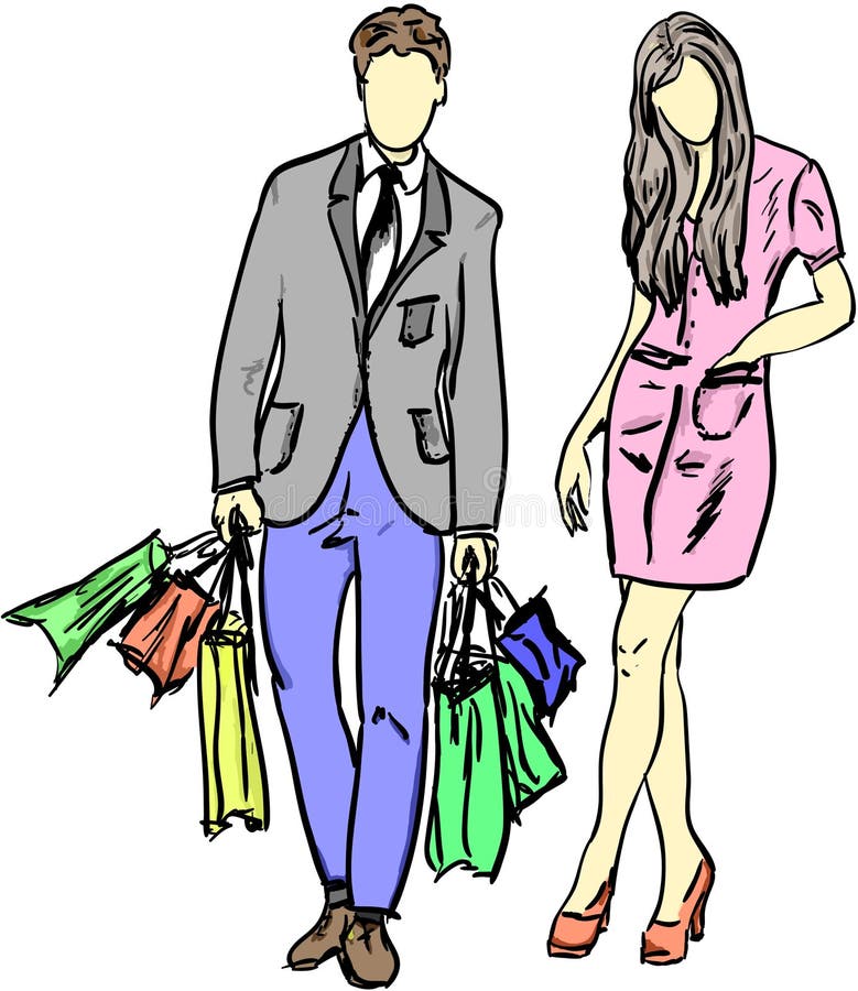 Shopping stock illustration. Illustration of friendship - 43973324
