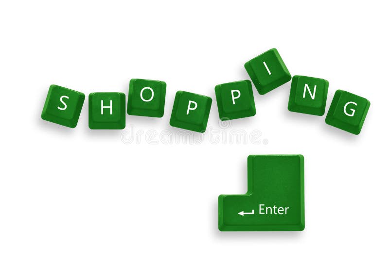 Shopping green button stock image. Image of gift, green - 18968623