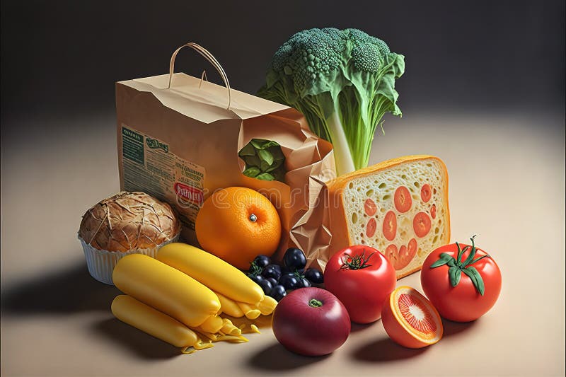 Shopping healthy food stock illustration. Illustration of shop - 271305632