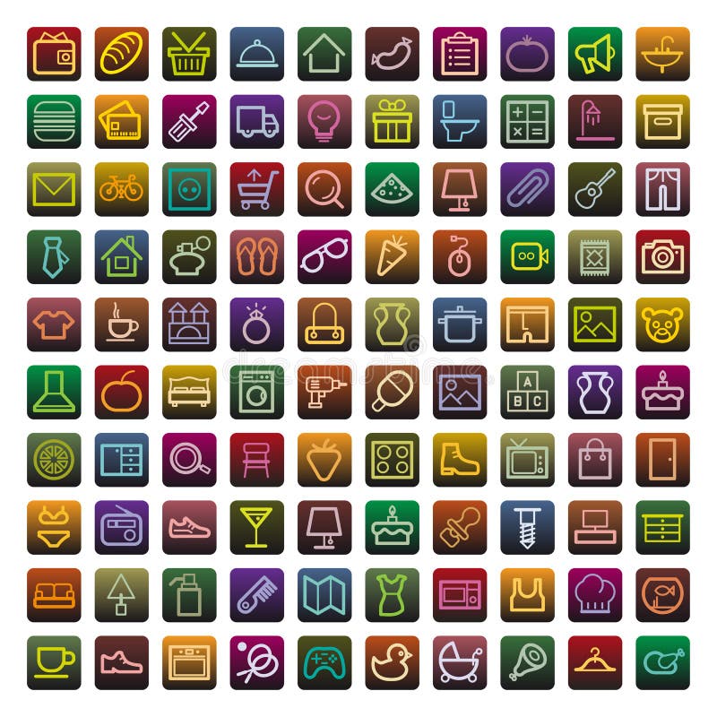 Houseware icon set stock vector. Illustration of cute - 10041169