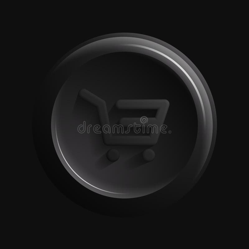 Shopping Icon. Black Round Button Stock Vector - Illustration of empty ...