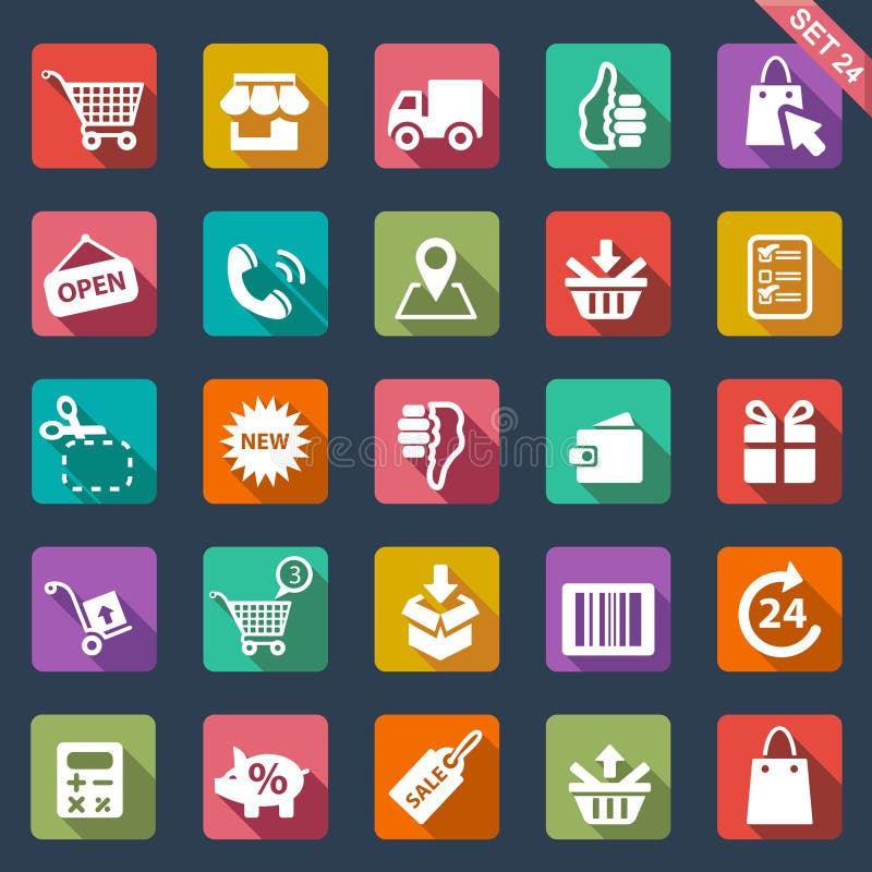 Shopping theme icon set stock vector. Illustration of advertisement ...