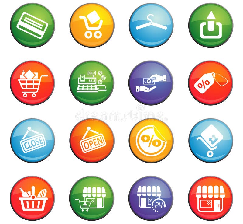 Shopping icon set stock illustration. Illustration of credit - 89203371