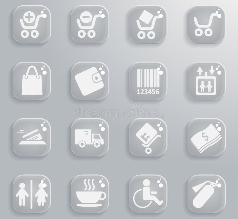 Shopping icon set stock illustration. Illustration of shopping - 88652624