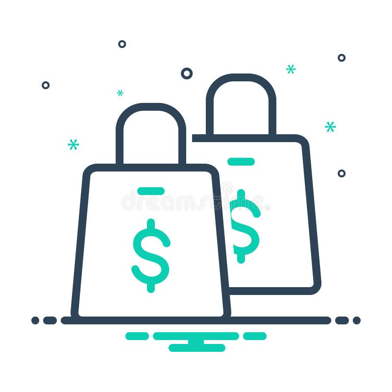 Mix Icon for Shopping, Supermarket and Bag Stock Illustration ...