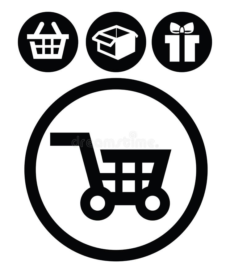 Shopping icons stock vector. Illustration of shop, pictogram - 28826269
