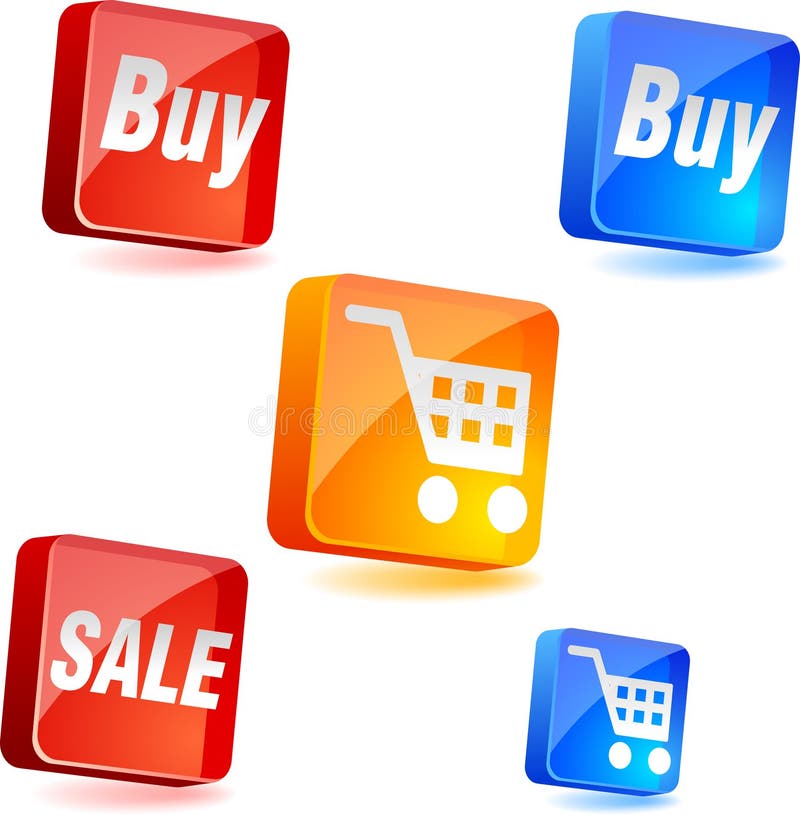 Shopping button icon stock vector. Illustration of connectivity - 19500238