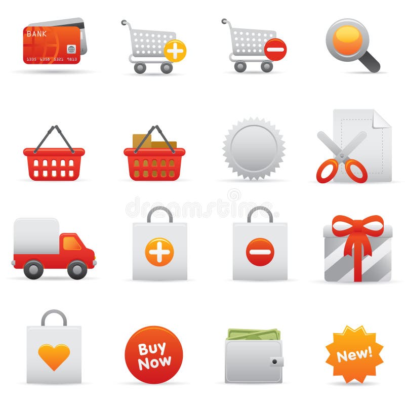 Icon Set - Shopping stock vector. Illustration of graphic - 11433713