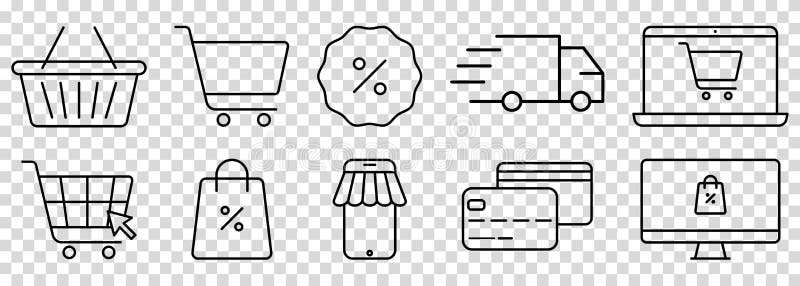 Shopping icons set stock vector. Illustration of marketplace - 262551790