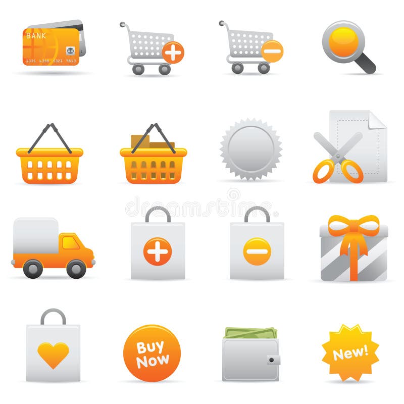 Shopping icons stock vector. Illustration of present - 13416732