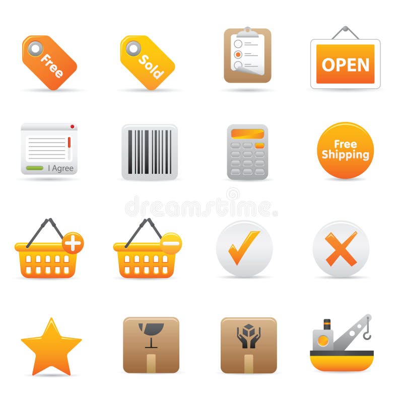 Paper Cut - Shopping icons stock vector. Illustration of delete - 27426744