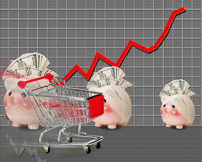 Shopping with Inflation stock photo. Image of hyperinflation - 271378820
