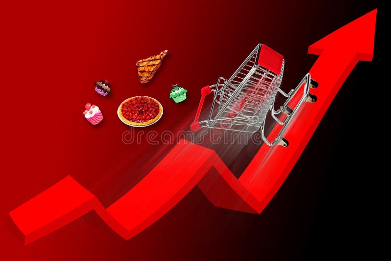Shopping with Inflation stock illustration. Illustration of stores ...