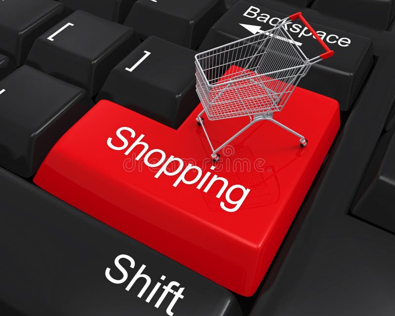 Shopping Key on the Keyboard Stock Illustration - Illustration of ...