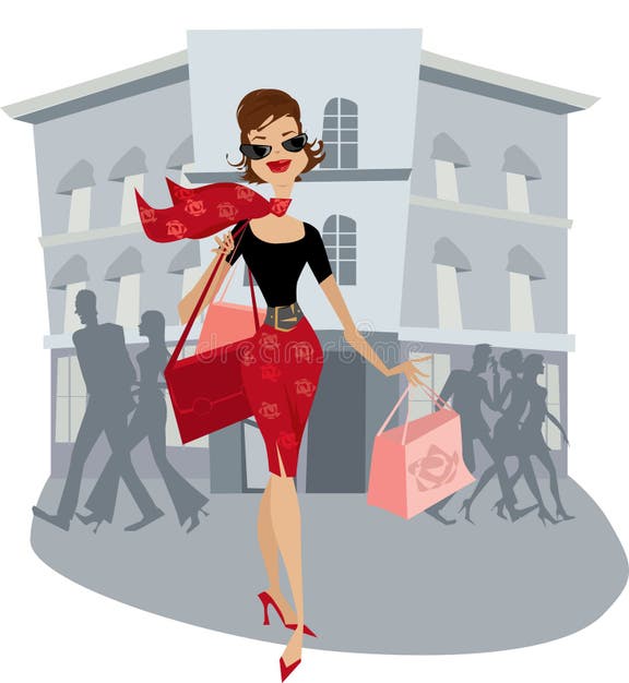 Beauty Cartoon Lady Shopping Stock Illustrations – 5,631 Beauty Cartoon ...