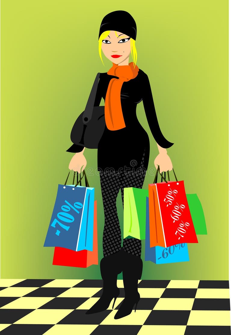 Shopping Lady Stock Illustrations – 45,513 Shopping Lady Stock ...