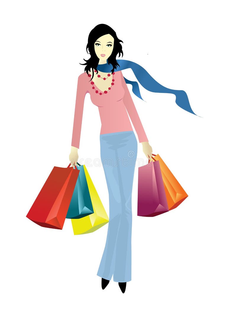 Shopping Lady Stock Illustrations – 45,513 Shopping Lady Stock ...