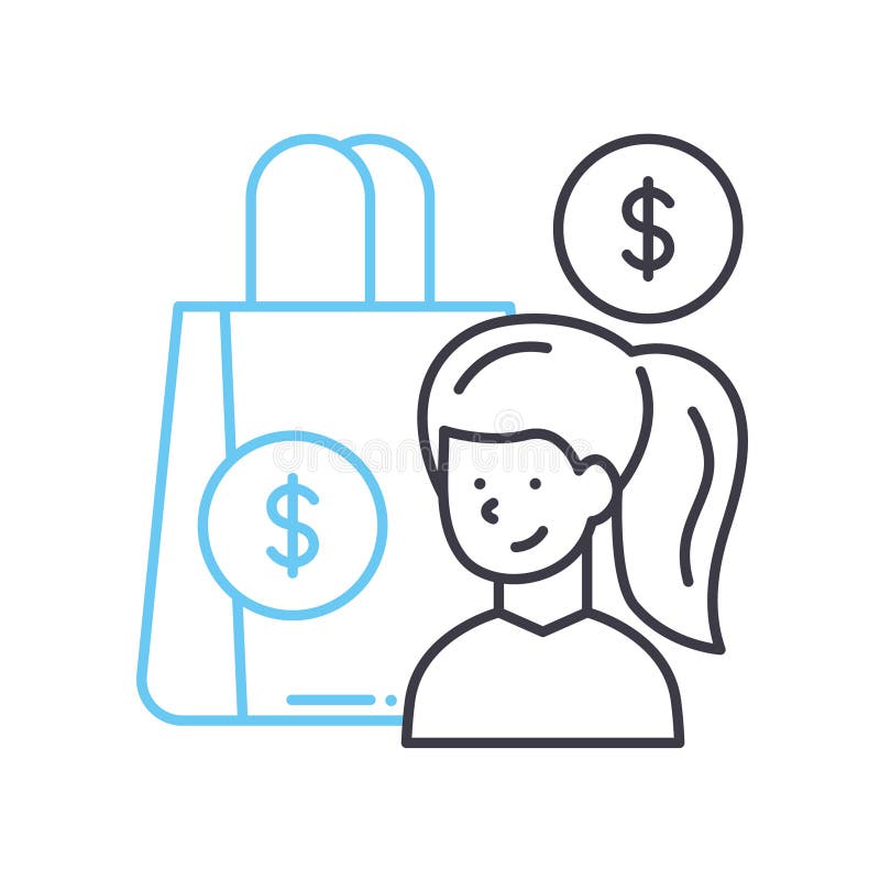 Shopping Line Icon Outline Symbol Vector Illustration Concept Sign