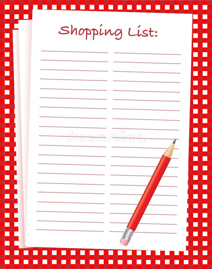 Shopping list stock vector. Illustration of background - 14331279