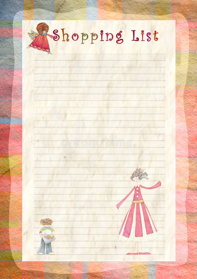 Shopping list stock illustration. Illustration of space - 16989784