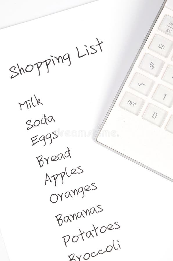 Shopping list stock image. Image of healthy, calculator - 27299947