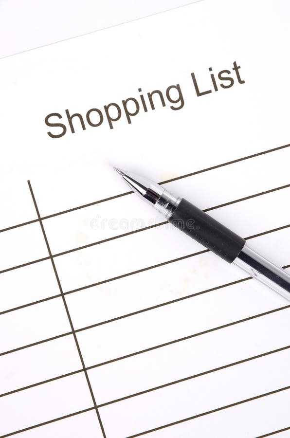 Shopping list stock image. Image of shopping, paper, cross - 28053329