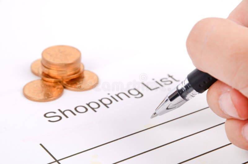 Shopping list stock photo. Image of ball, coin, coins - 28053336