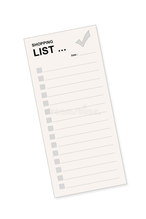 Shopping List and Plan for Young Cheerful Family Stock Vector ...