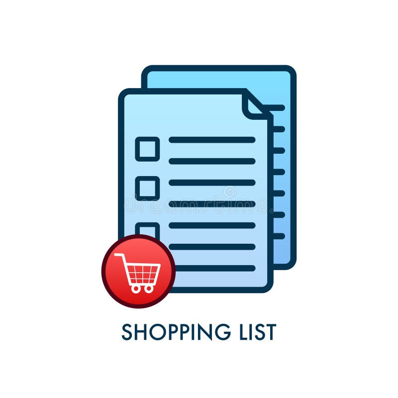 Shopping List Flat Icon. Vector Stock Illustration. Stock Vector ...