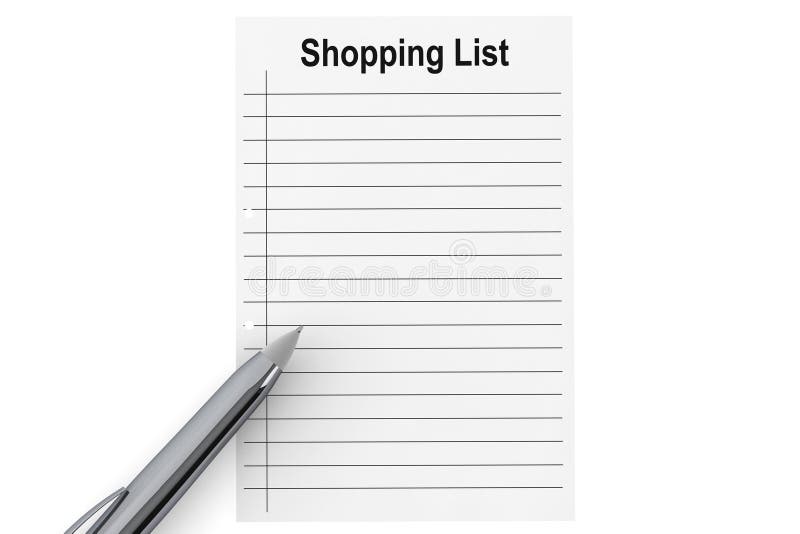 Colorful Shopping List Post-it Isolated Stock Image - Illustration of ...