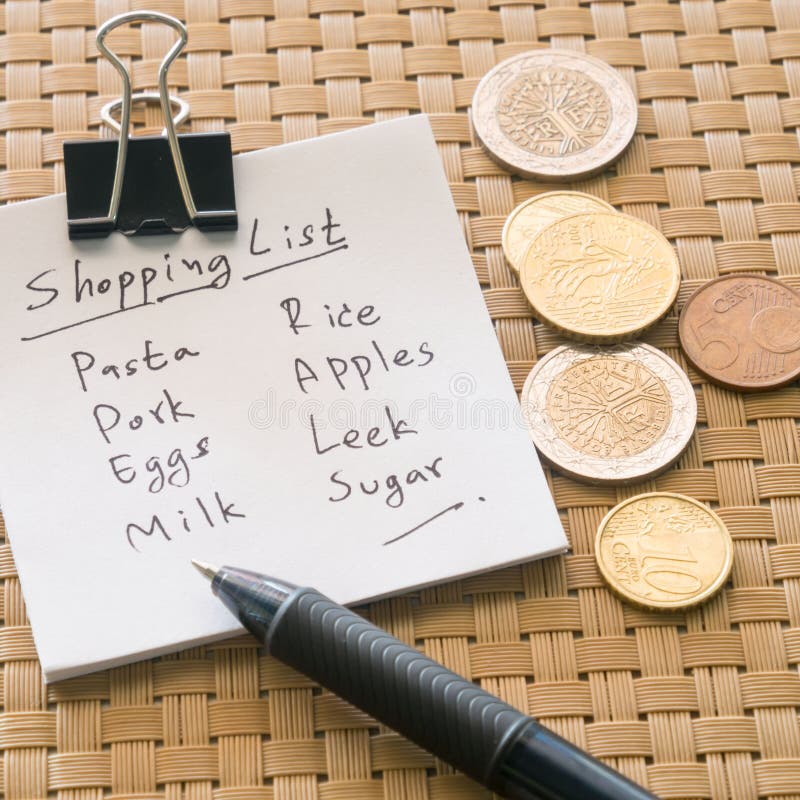 Shopping list stock image. Image of household, basic - 35593285