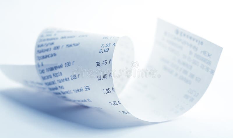 Shopping List on a Till Roll Printout Stock Image - Image of curled ...