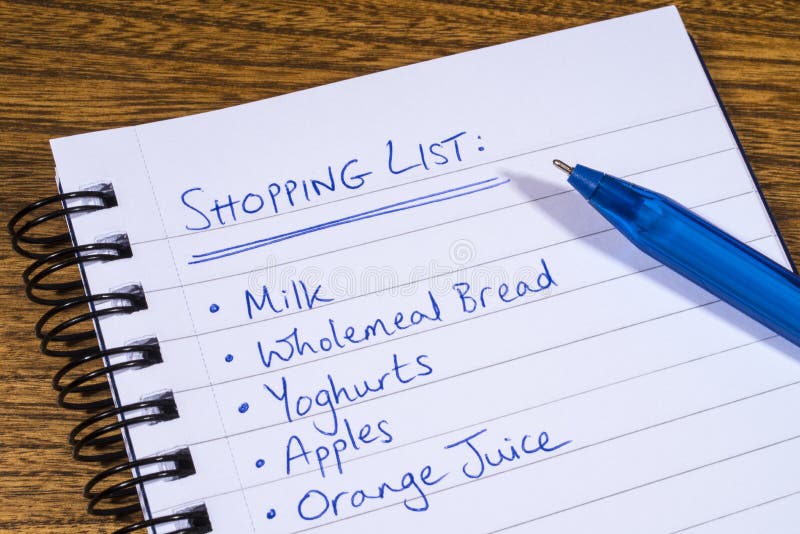 Shopping List stock photo. Image of commercial, food - 83833096