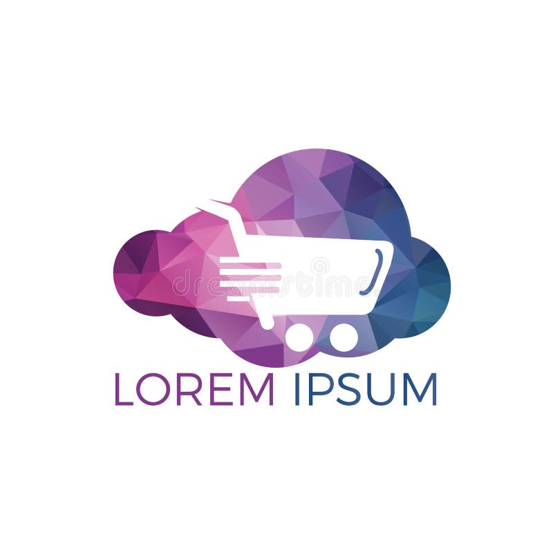 Cloud Shoping Logo Design. on-line Shopping App Icon. Stock Vector ...