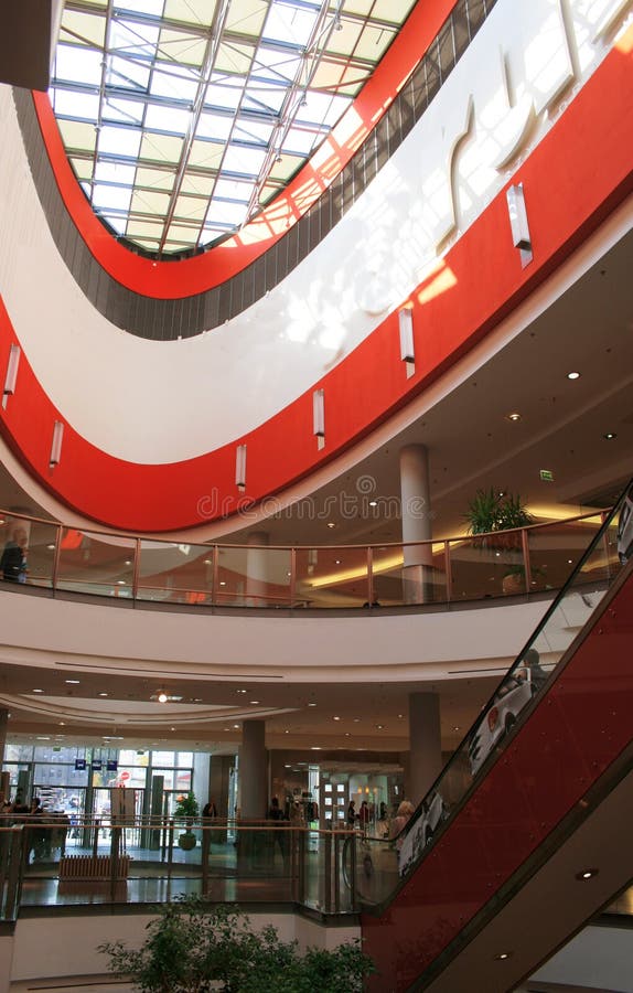 Shopping mall stock image. Image of glass, business, indoor - 12579037