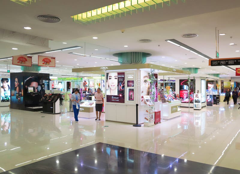 Shopping Mall Cosmetics Counter Editorial Photography - Image of indoor ...