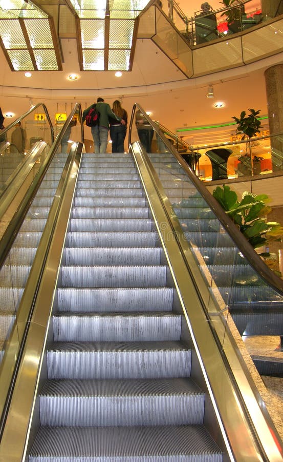 Shopping mall escalator stock photo. Image of staircase - 8760064
