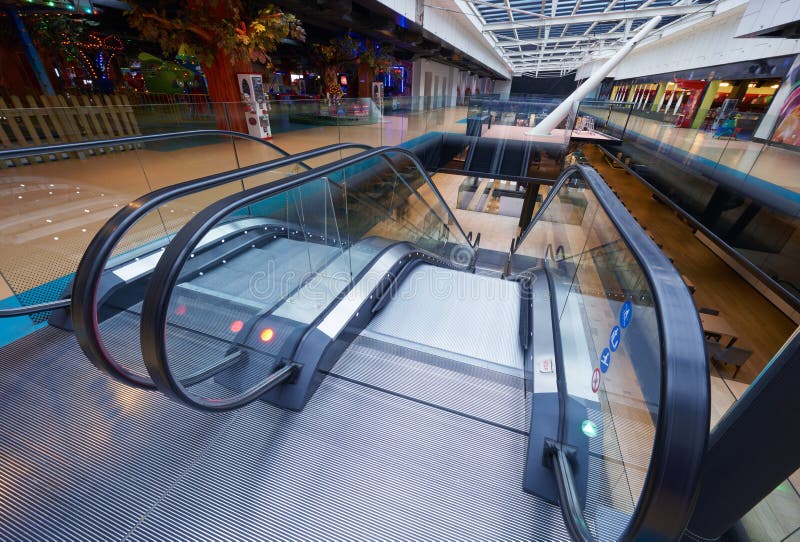 Shopping mall escalators stock photo. Image of mall, corporate - 57464480